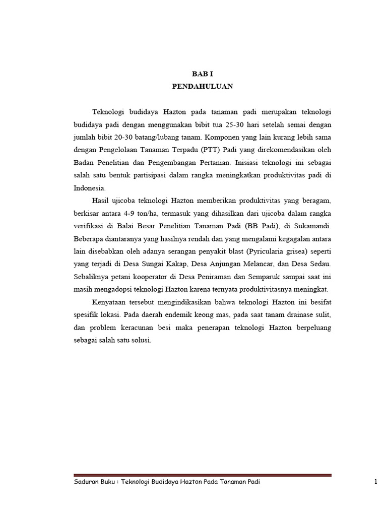 Saduran Budidaya Padi Hazton | PDF