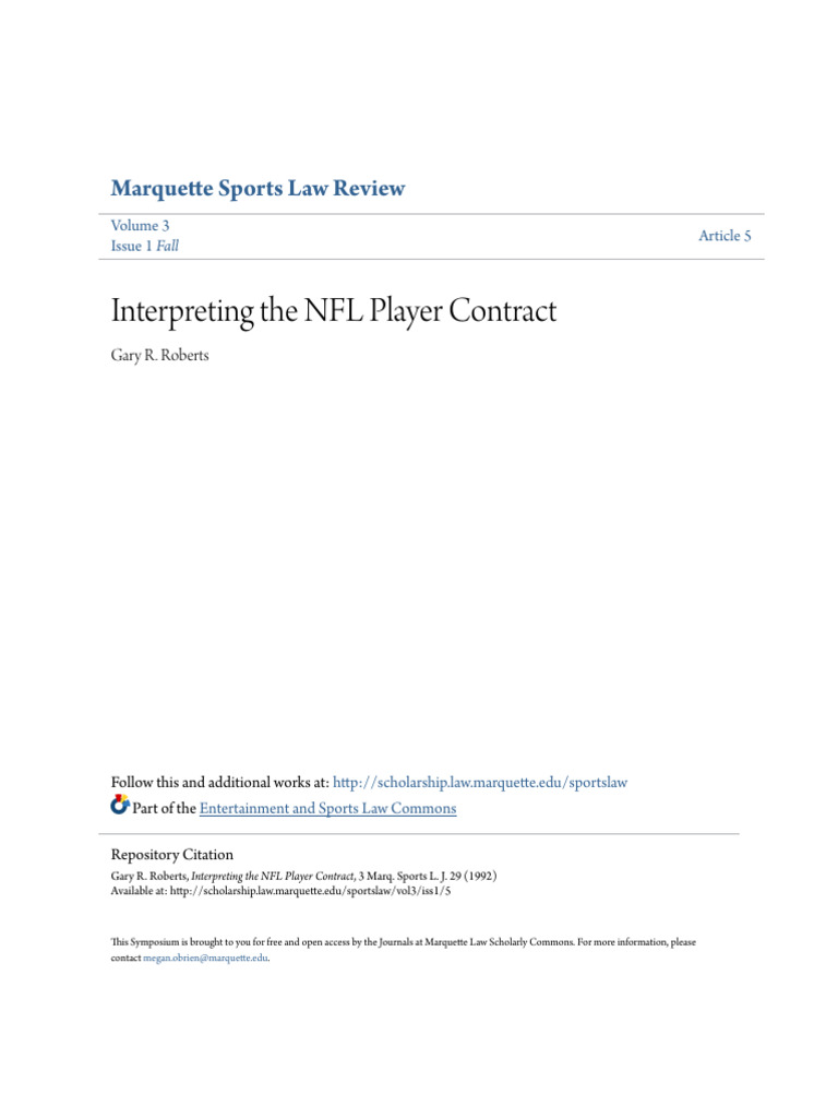 NFL Player Contract Analysis | PDF | Arbitration | Salary