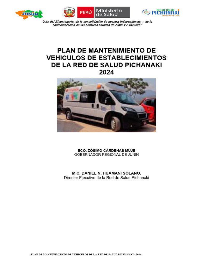 Plan de Mantenimiento de Vehiculos | PDF | Hospital | Coche