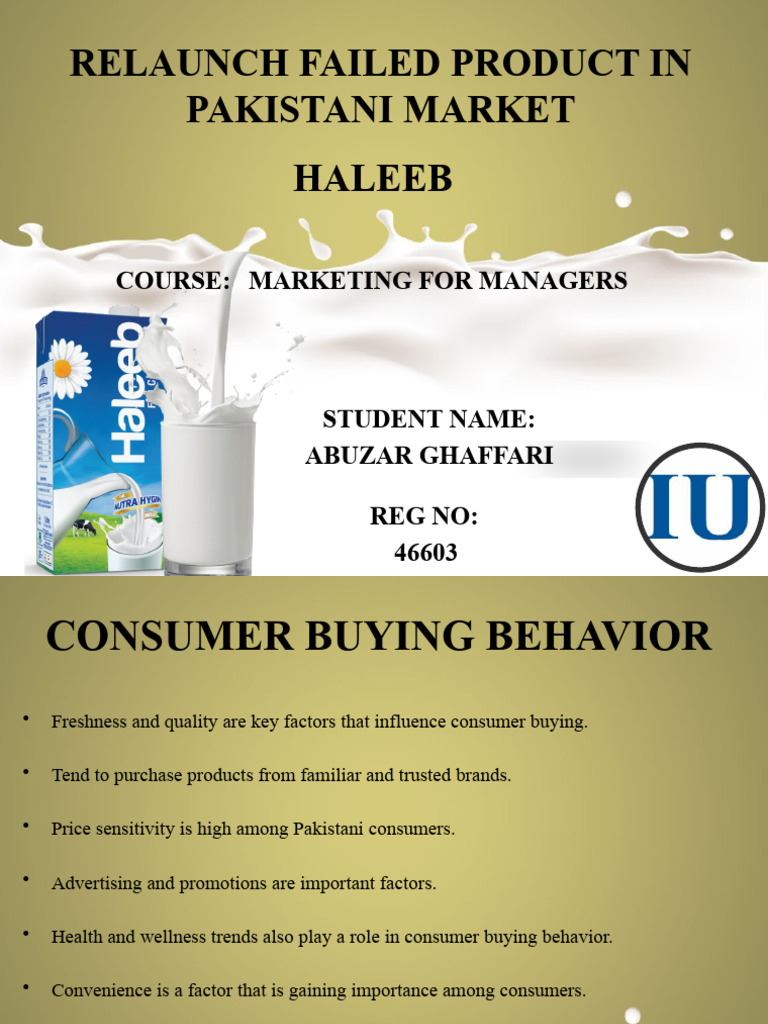 Marketing Strategy for Haleeb Milk | PDF | Pricing | Brand