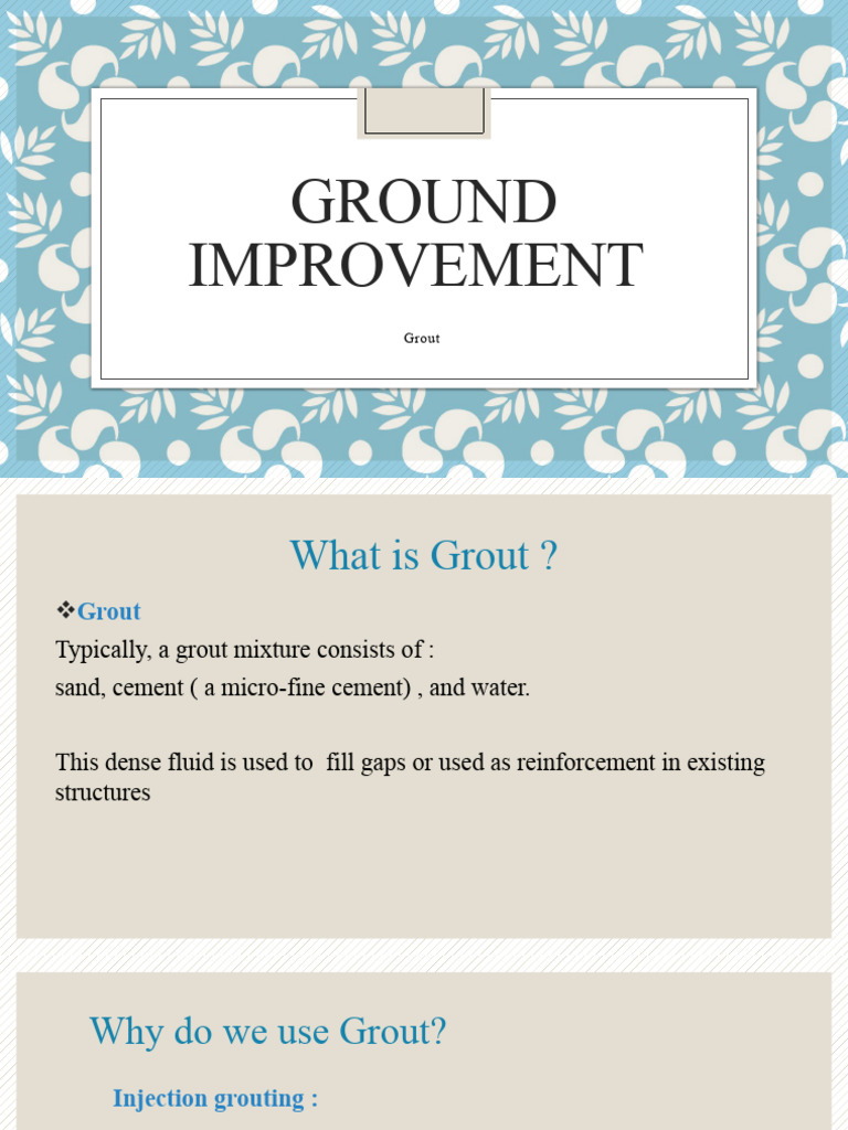 Grout | PDF | Soil | Engineering