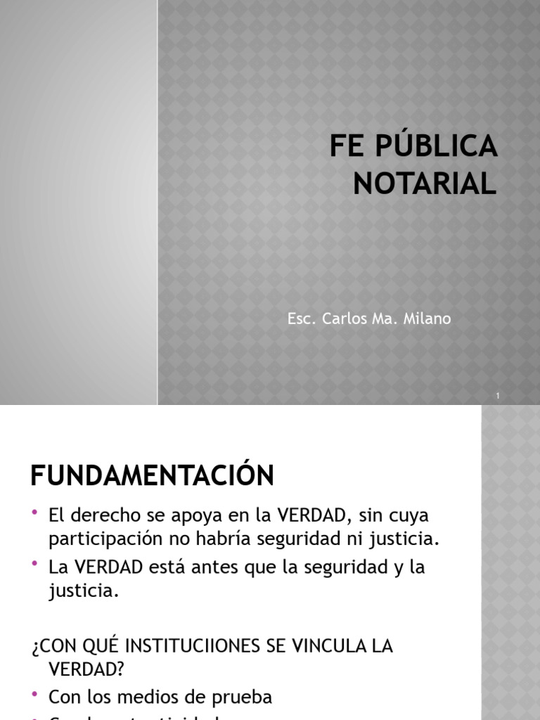 Fe Pública Notarial | PDF | Verdad | Justicia