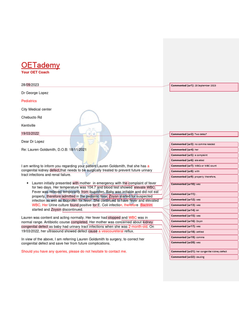 OETademy 42 (Hina 2) | PDF | Fever | Urinary System