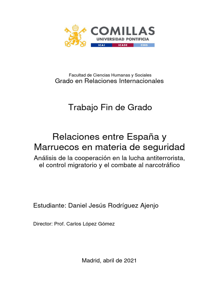 TFG - Rodriguez Ajenjo, Daniel Jesus | PDF | España | Relaciones Internacionales