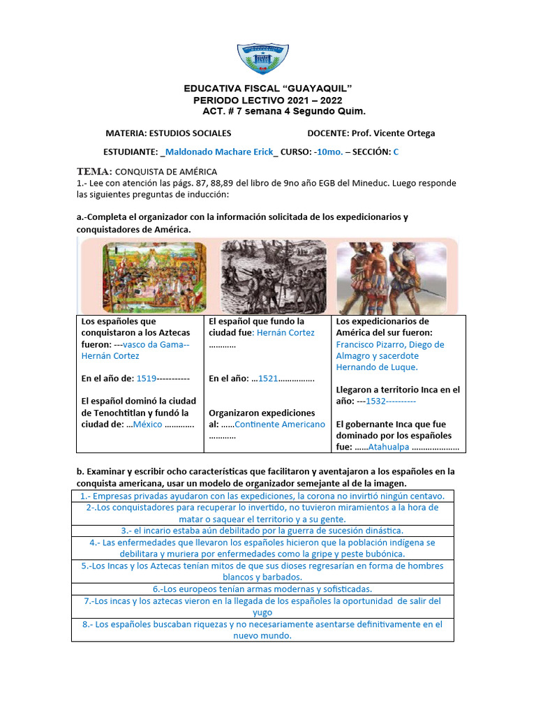 ACT# 7 EESS. Semana 4 Erick | PDF | Imperio Inca