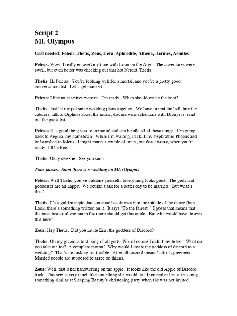 Script The Golden Apple | Download Free PDF | Ancient Greek Religion ...