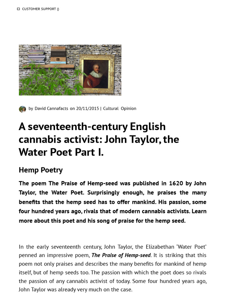 John Taylor: The Water Poet's Legacy | PDF | Hemp | Cannabis