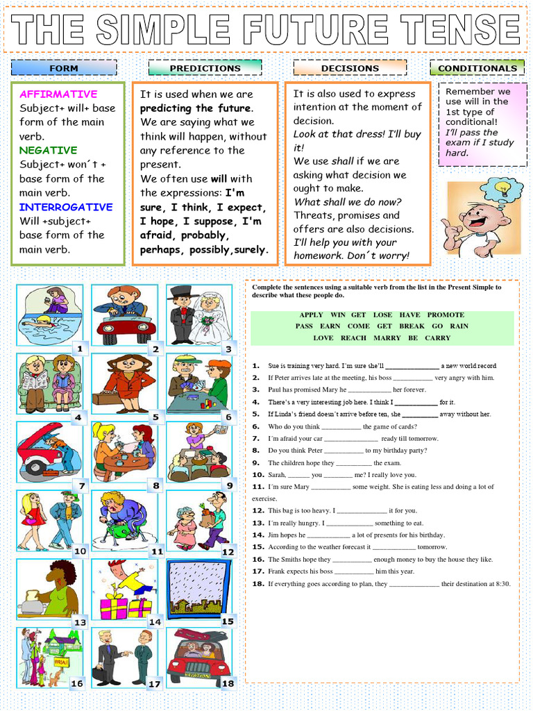 Serie - D - Exercices - 8eme - Annee - de - Base-Anglais-Future Simple ...