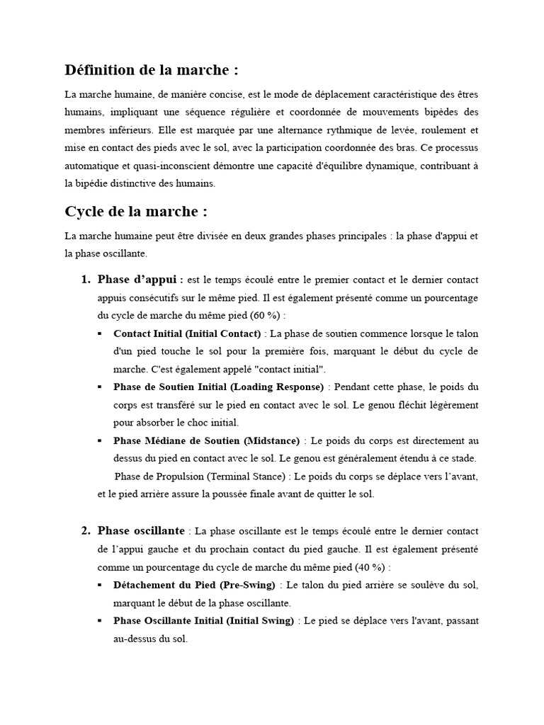 Cycle de La Marche | PDF | Pied | Membres (anatomie)