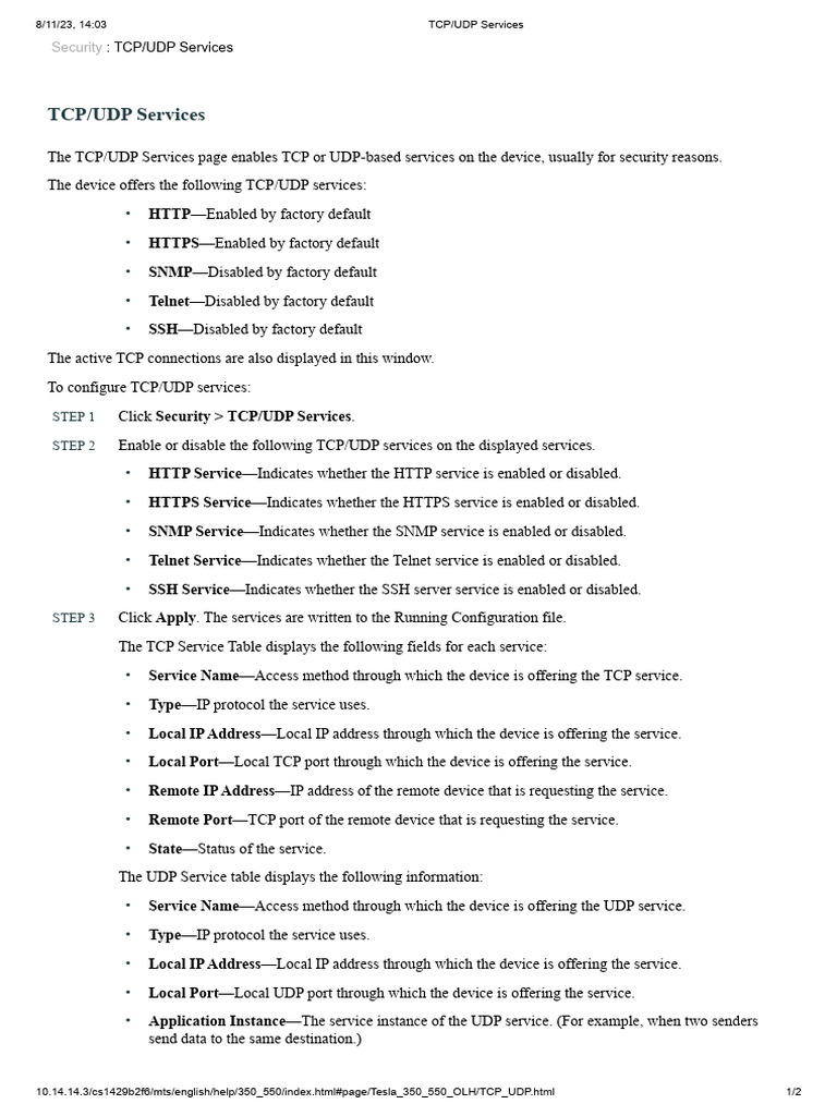 Online Help | PDF | Port (Computer Networking) | Transmission Control Protocol