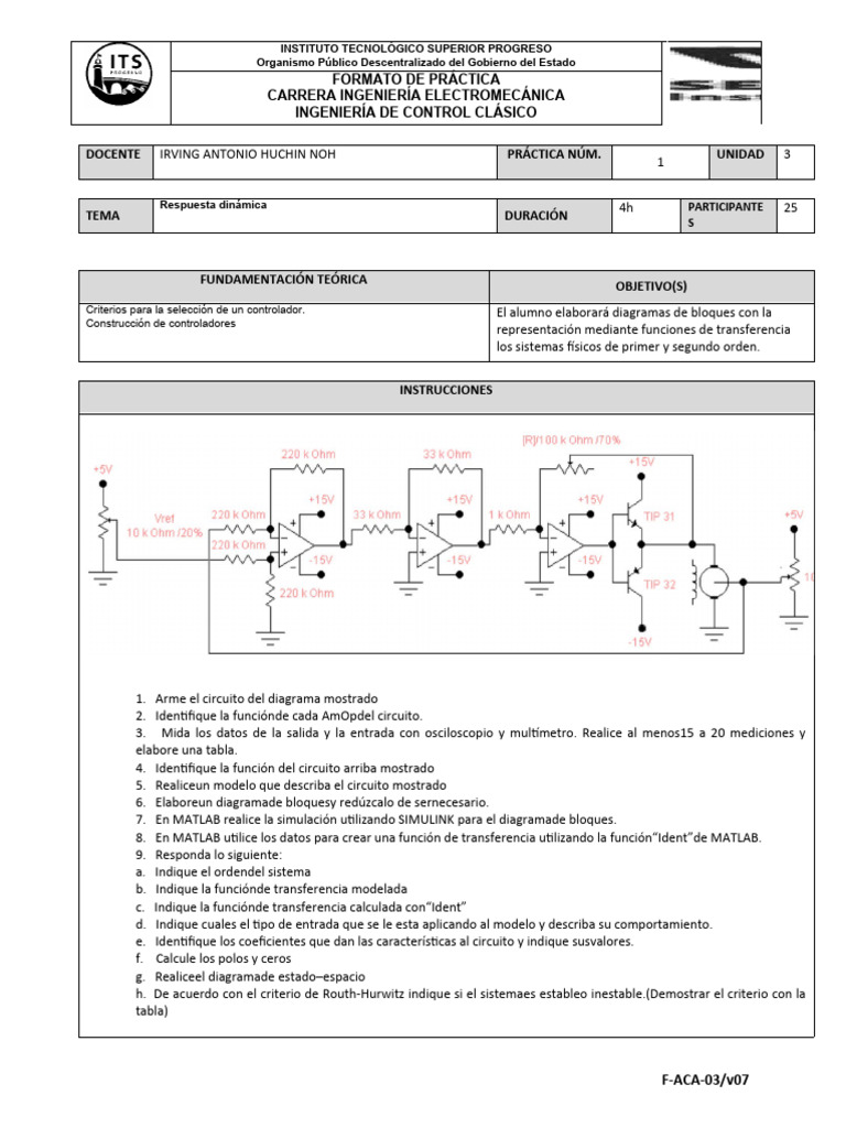 Practicas de Control Clasico | Descargar gratis PDF | Ingenieria Eléctrica | Ingeniería Informática