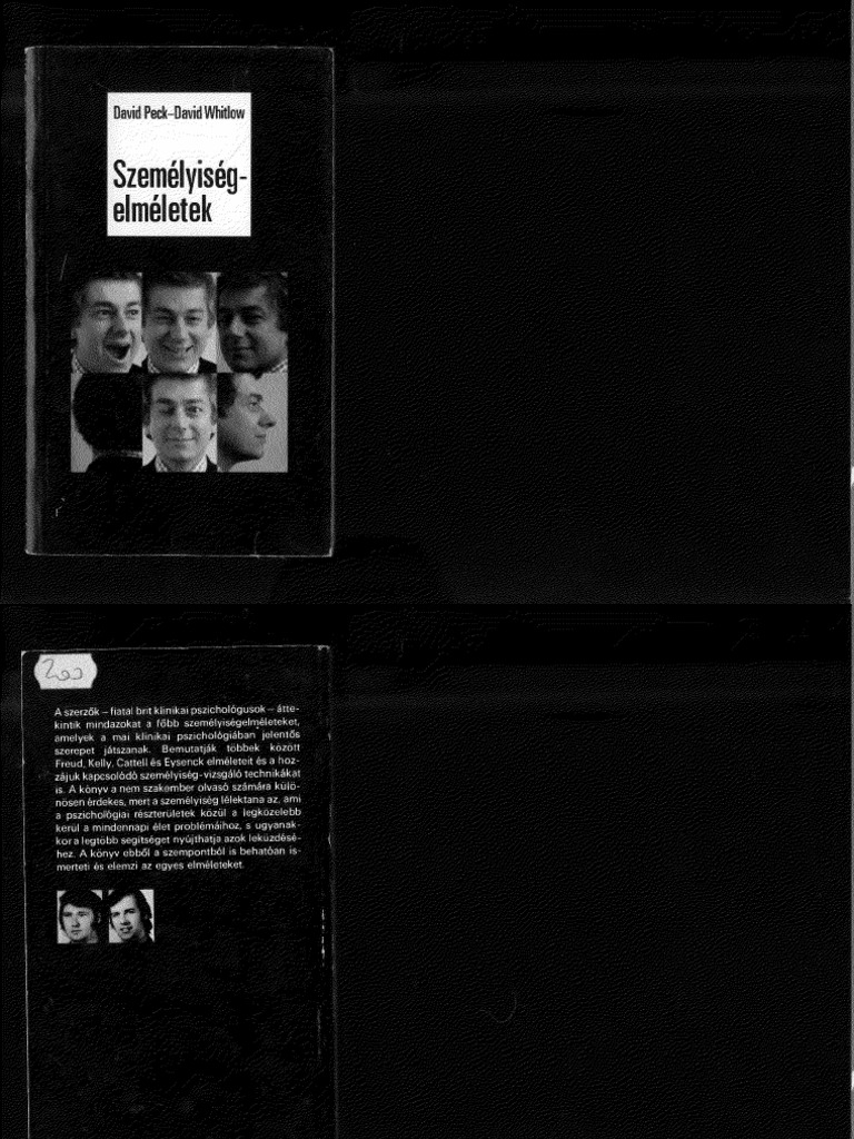Peck David - Whitlow David Személyiségelméletek | PDF