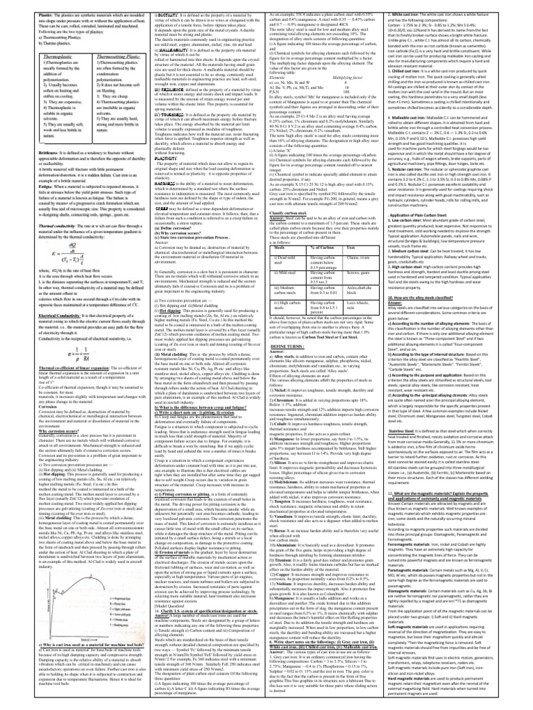Materials 1 MC - Merged | PDF | Steel | Ductility