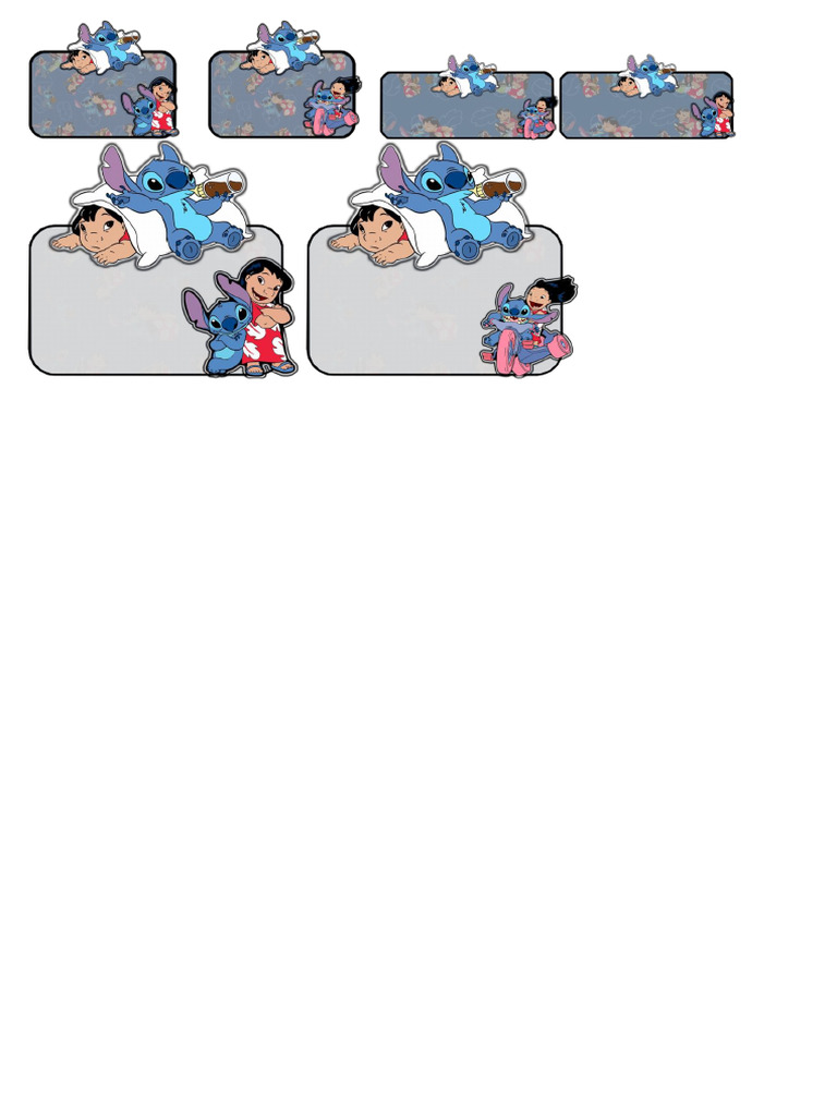 Molde Etiqueta Escolas Lilo E Stitch | PDF