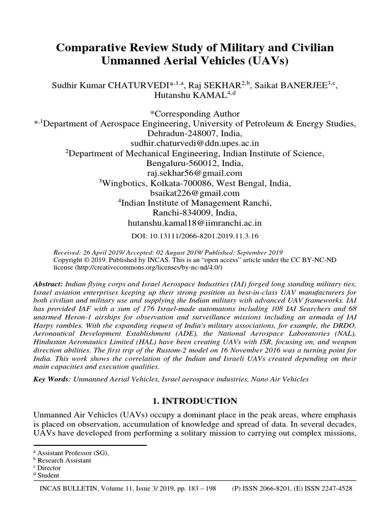 Comparative Review Study of Military and Civilian | PDF | Unmanned ...