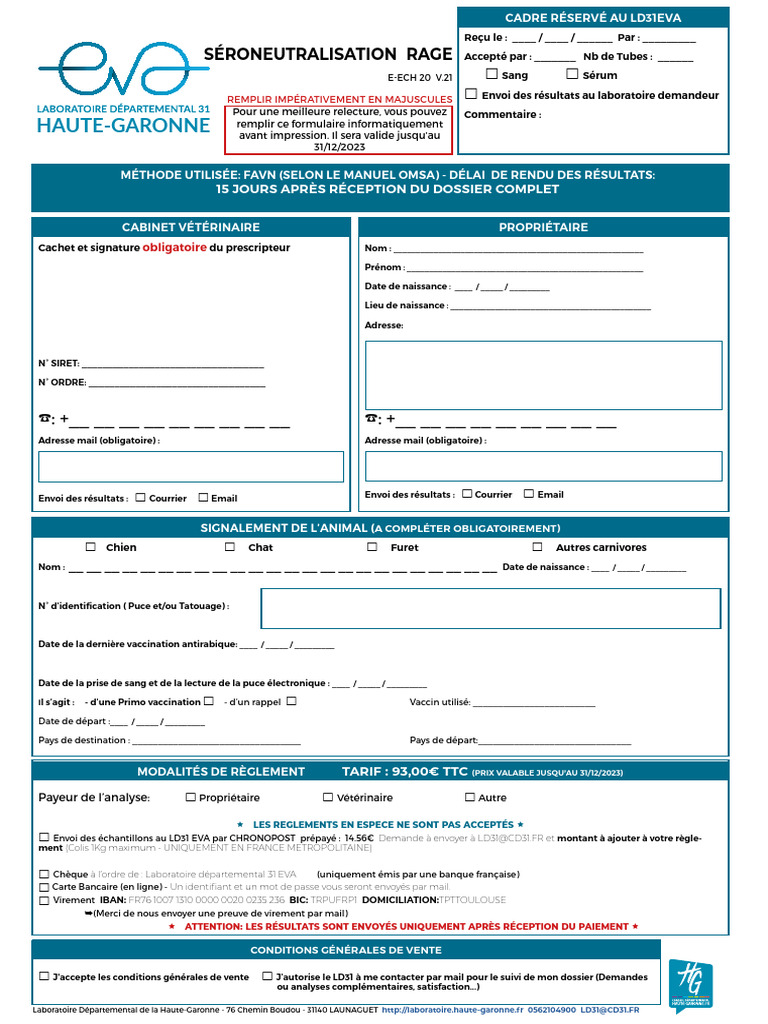 Formulaire Sero Rage | PDF