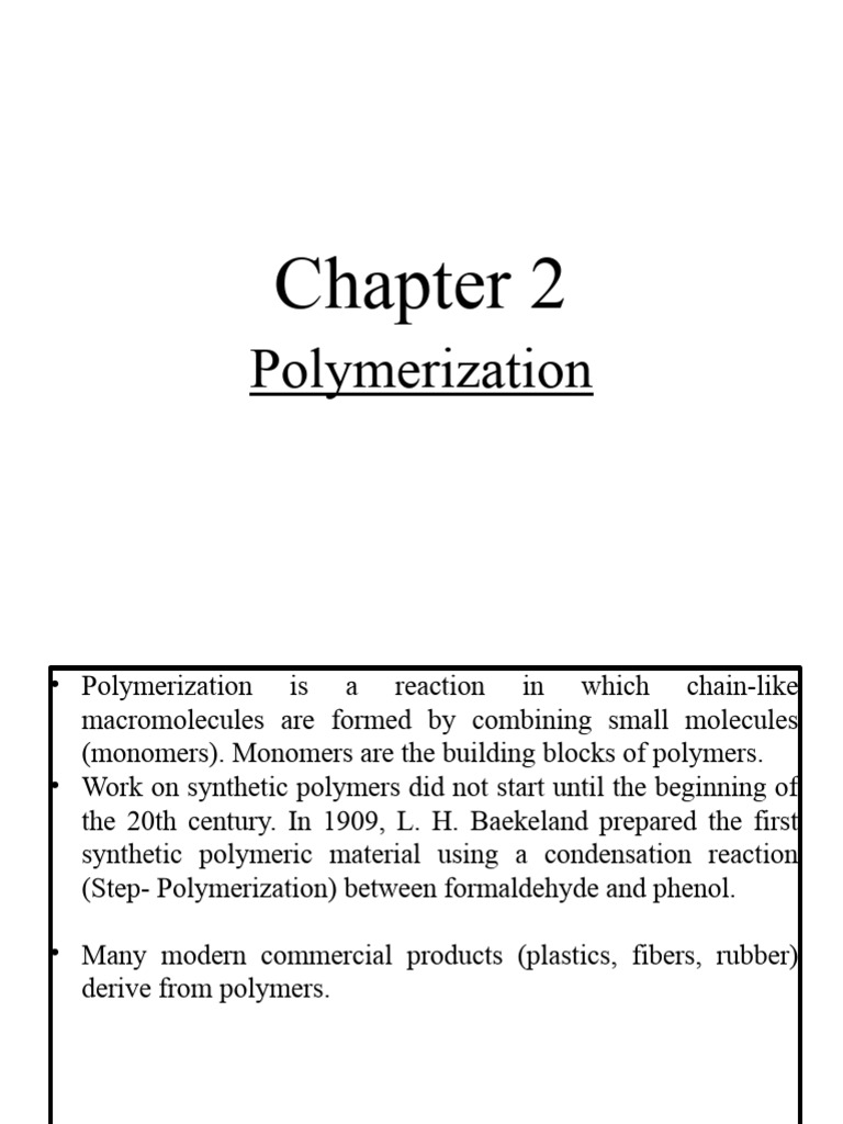 CHE 342 Week 2 (Polymerization) | PDF | Polymerization | Reaction Rate