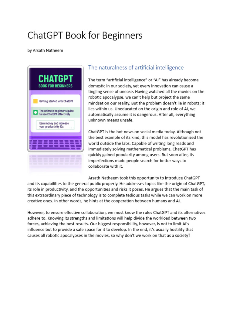 ChatGptForBeginners BookSummary | PDF | Artificial Intelligence ...