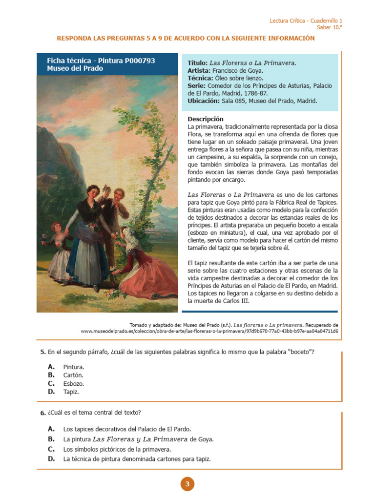 Las Floreras: Goya y la Primavera | PDF | Francisco Goya | Tapiz