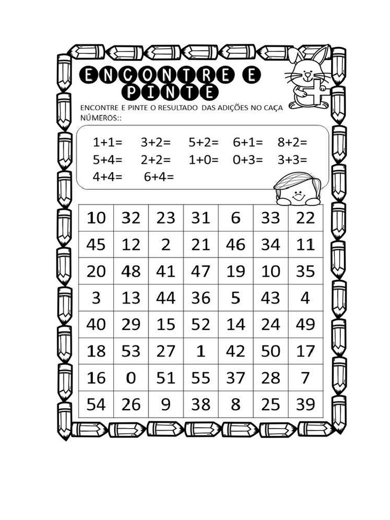 Matematica Somar Pintando Os Numeros | PDF