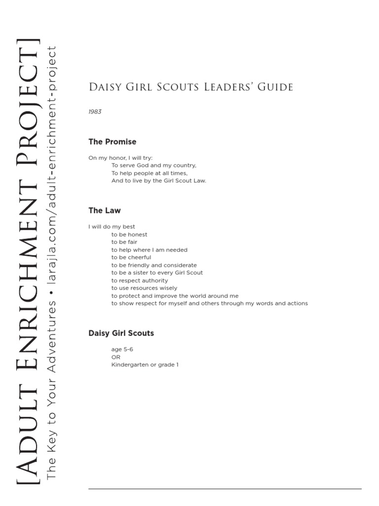 Daisy Girl Scouts Leaders' Guide: The Promise | Download Free PDF ...