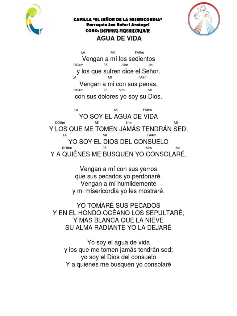 Agua de Vida: Letra y Acordes | PDF