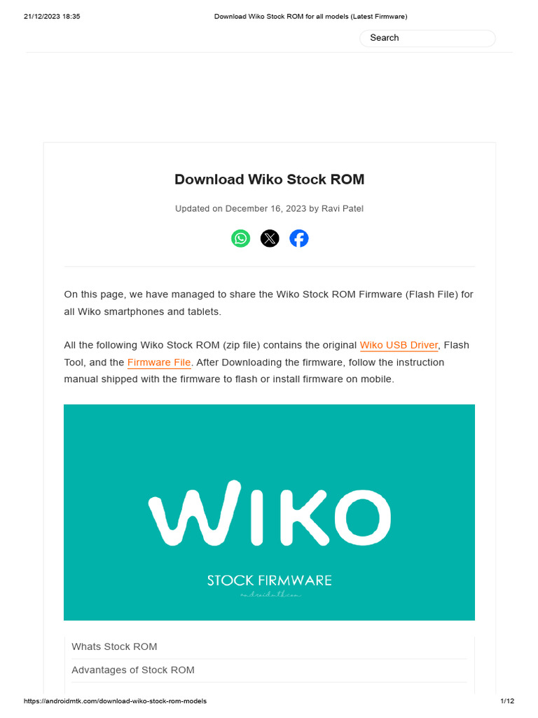 Wiko Stock ROM Downloads for All Models | PDF | Read Only Memory ...