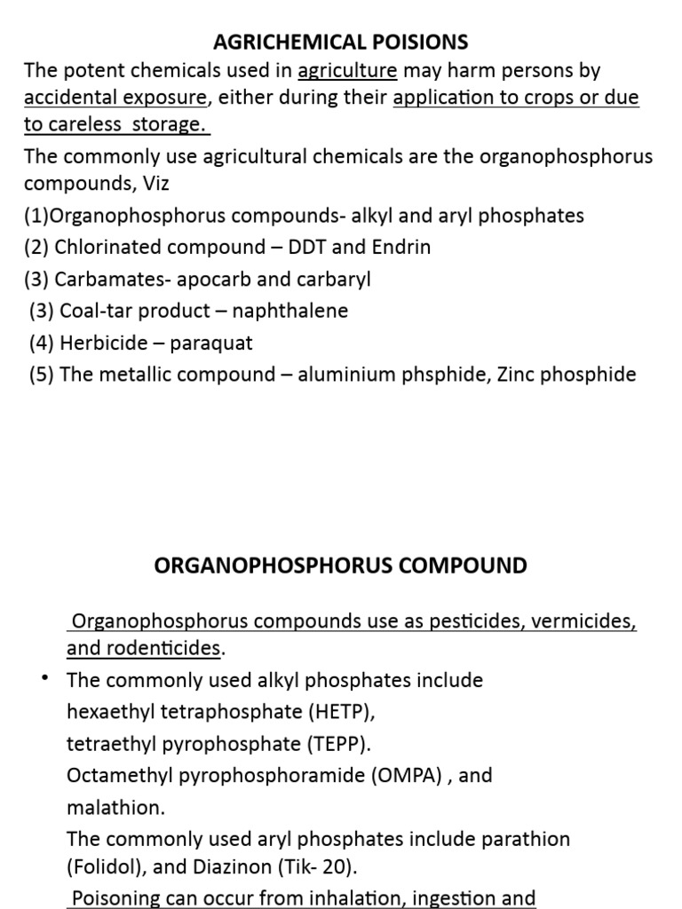 Agrichemical Poisions | PDF | Wellness