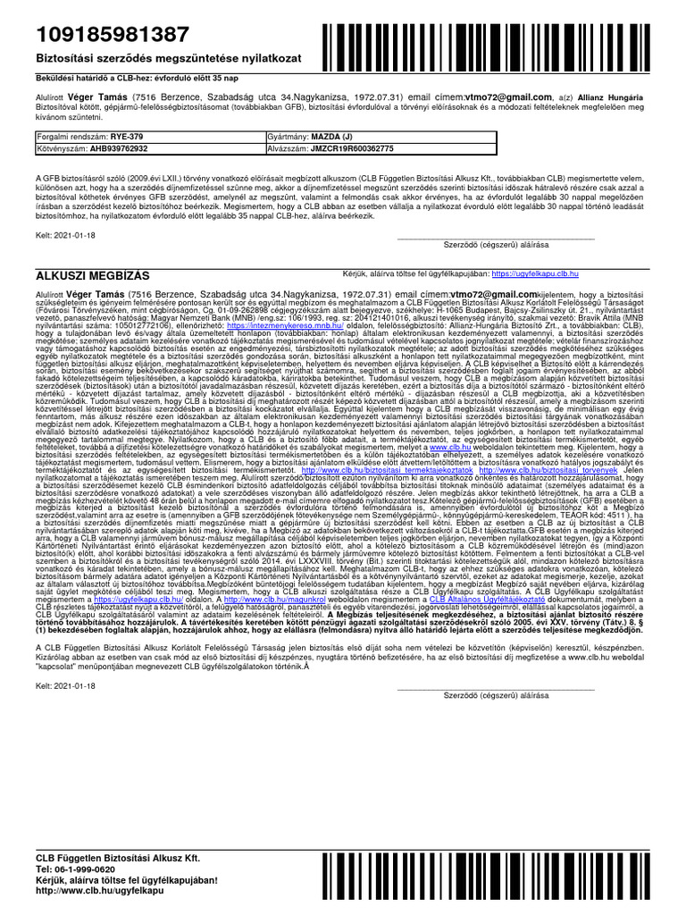 Alkuszi Es Felmondas | PDF