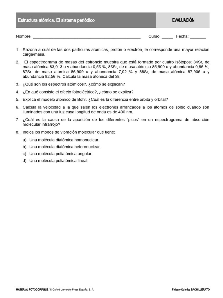 Sist Per Eval Sol Prueba Evaluacion | PDF | Electrón | Efecto fotoeléctrico