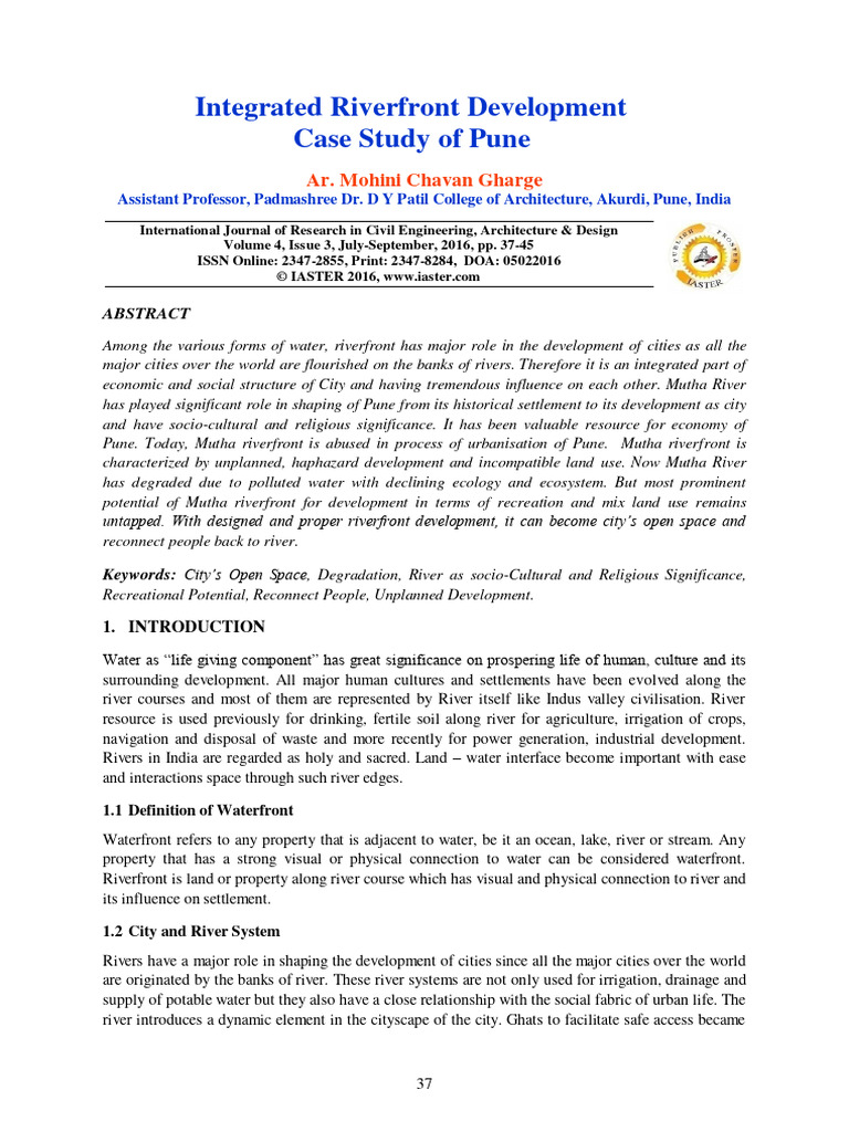 Pune's Mutha Riverfront Development Case Study | PDF | River ...