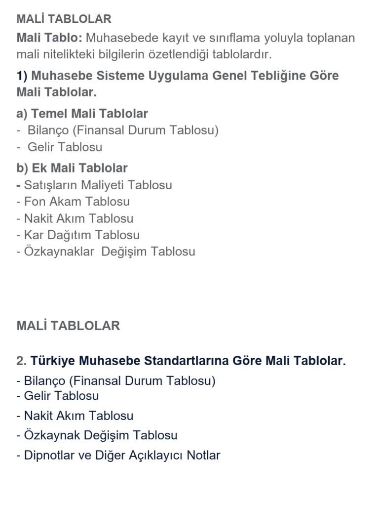 Geli̇r Tablosu Ve Satişlarin Mali̇yeti̇ Tablosu | PDF