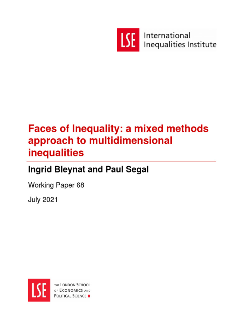 I. Bleynat y P. Segal, Faces of Inequality - A Mixed Methods Approach To Multidimensional ...