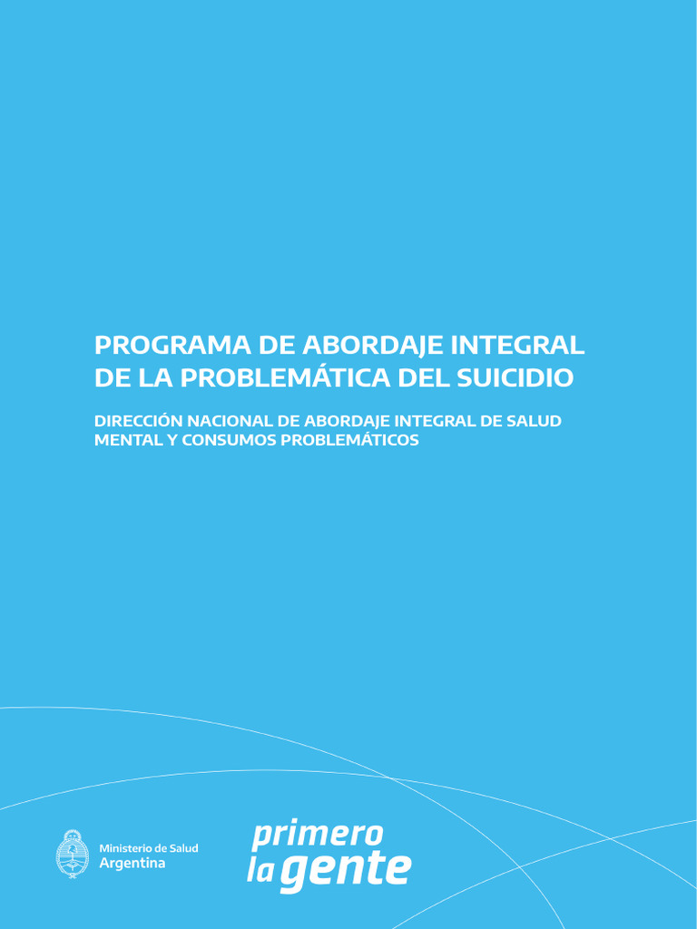 Programa de Abordaje Integral de La Problemática Del Suicidio - MSAL | Descargar gratis PDF ...