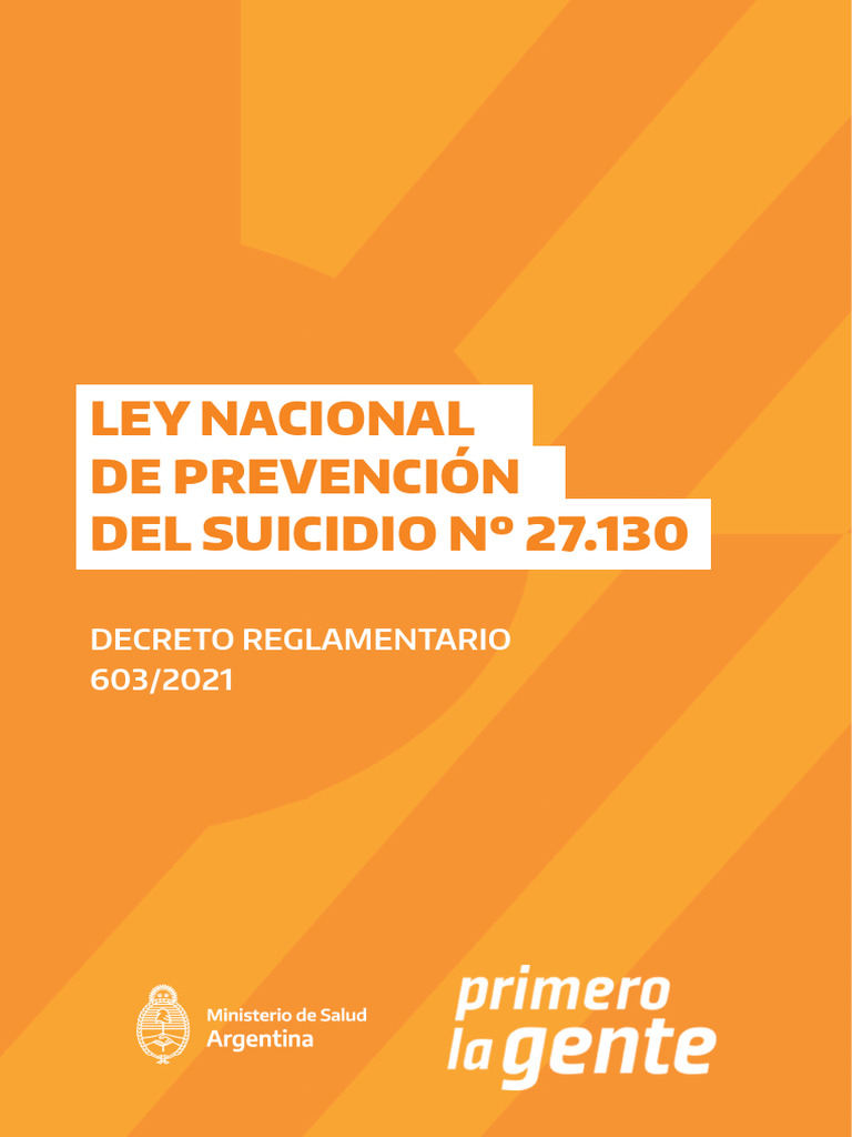 Ley Nacional de Prevención Del Suicidio 27.130 | PDF | Suicidio ...