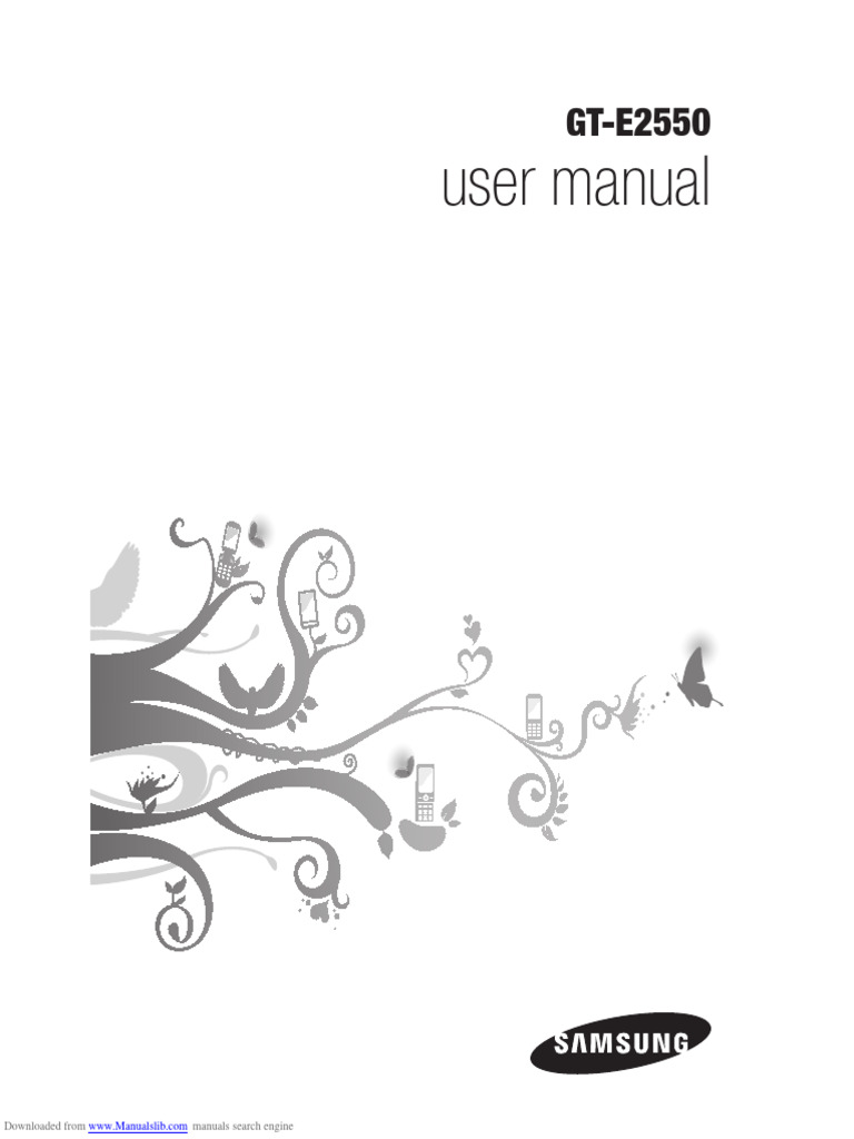 Samsung GT-E2550 Gte2550 - User - Manual | PDF | Telephone | Mobile Phones