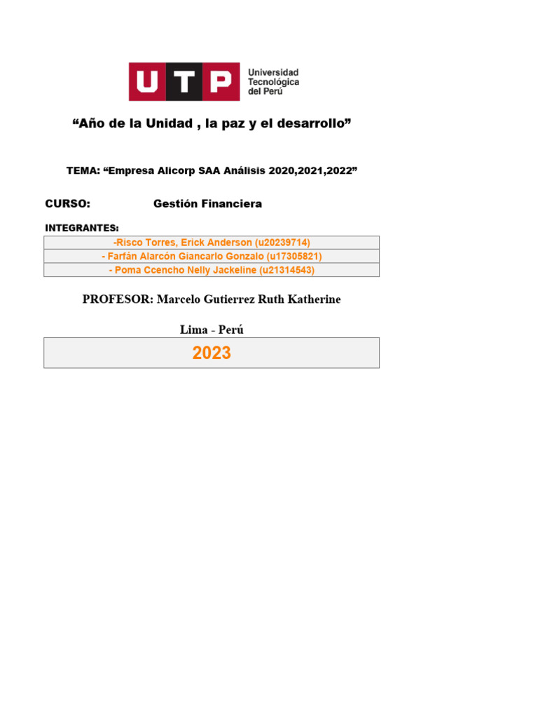 Tarea Academica4 - Grupo X 123 | Descargar gratis PDF | Business | Hoja de balance