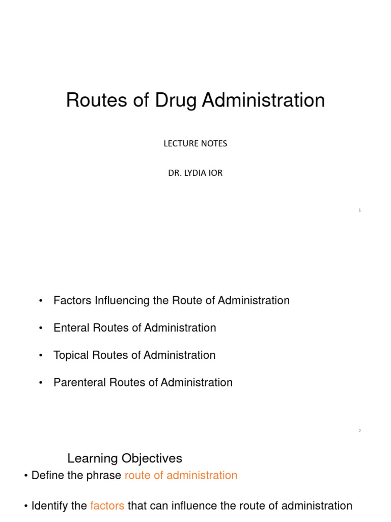 Overview of Drug Administration Routes | PDF | Topical Medication ...