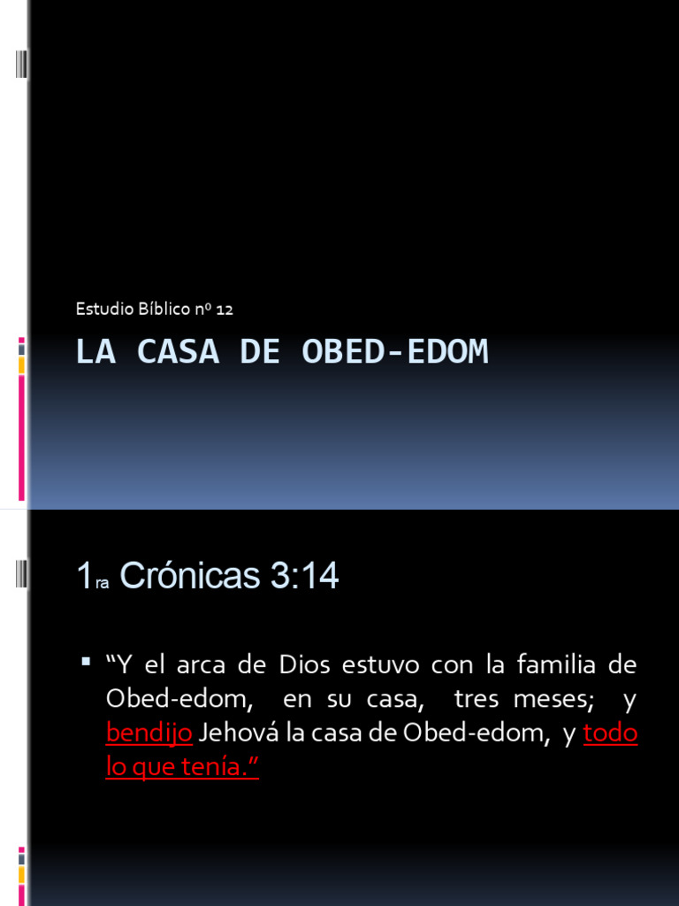 12 - La Casa de Obed Edom Estudio Nº 12 | PDF