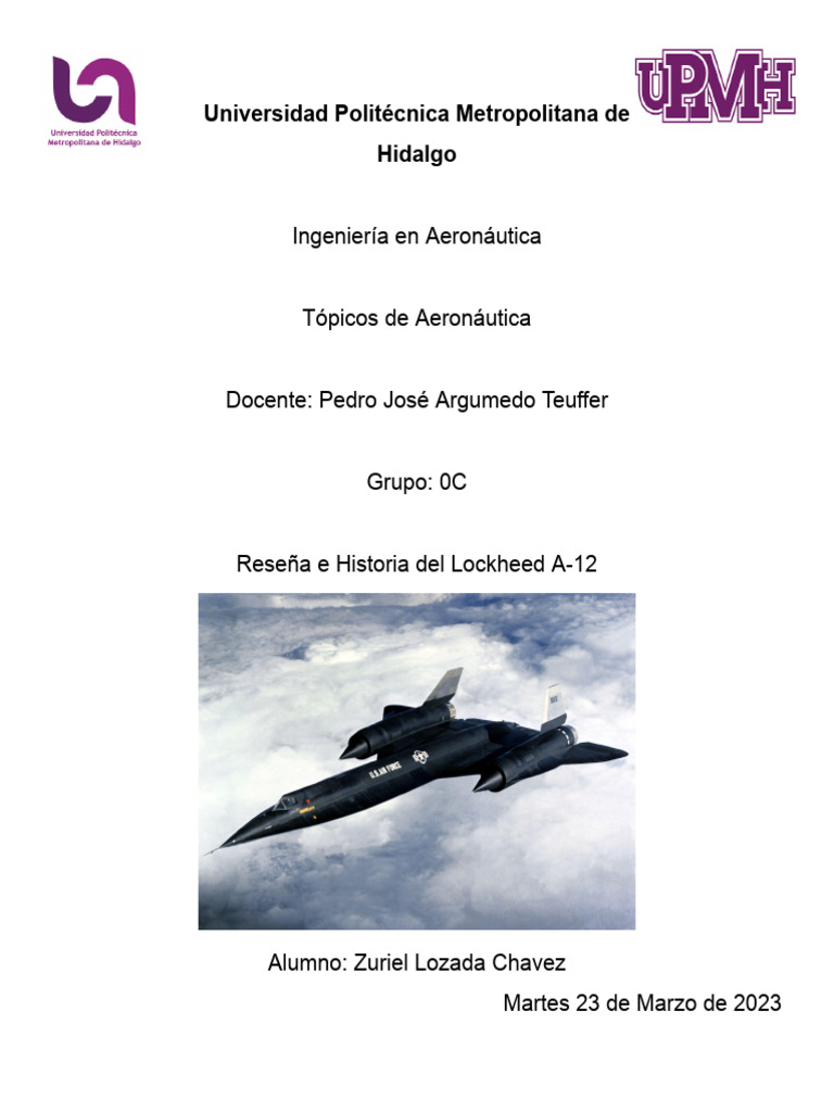 Lockheed A-12 | PDF | Diseño de vehículos | Aeronave