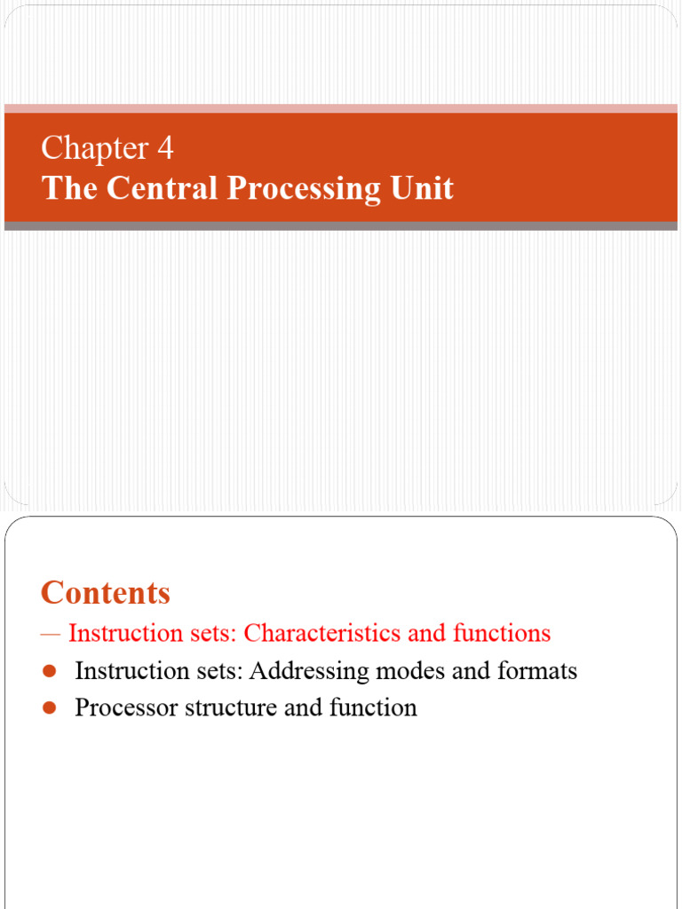 Chap 4 The CPU | PDF | Central Processing Unit | Computer Data