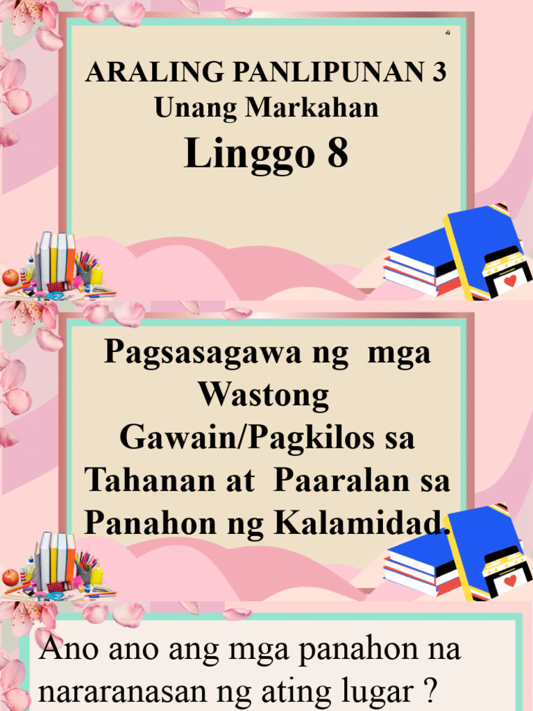 Araling Panlipunan 3 Unang Markahan: Linggo 8 | PDF