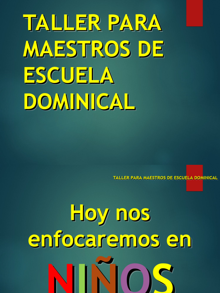 Taller para Maestros de Escuela Dominical | PDF | Escuela dominical | espíritu Santo
