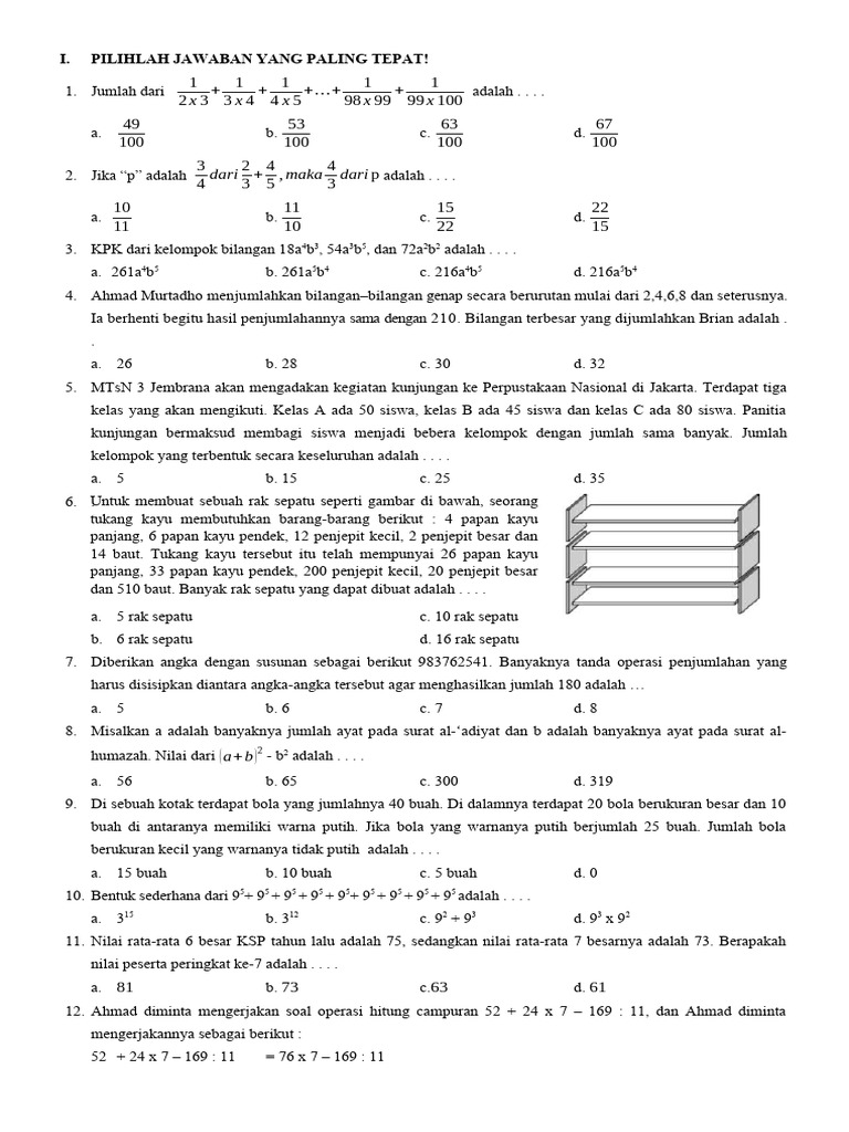 Soal Matematika KSP 2023 | PDF
