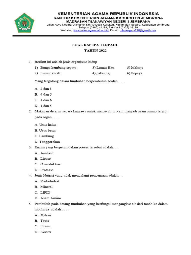 Soal KSP Penyisihan Ipa 2022 | PDF
