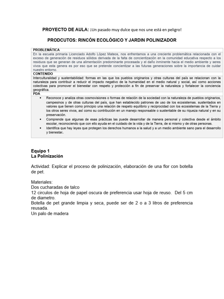 Proyecto Abeja Melipona | PDF | Sustentabilidad | Entorno natural