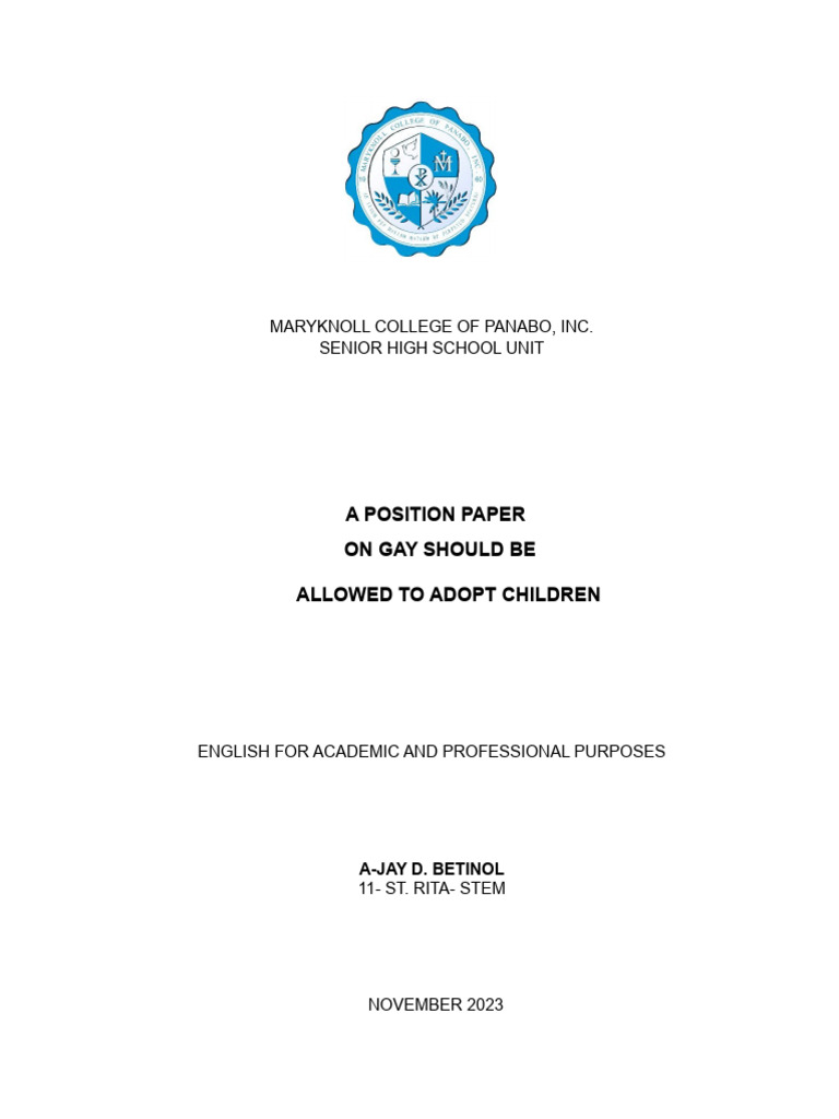A Jay D. Betinol Eapp Position Paper 1 | PDF | Homosexuality | Sexual Orientation