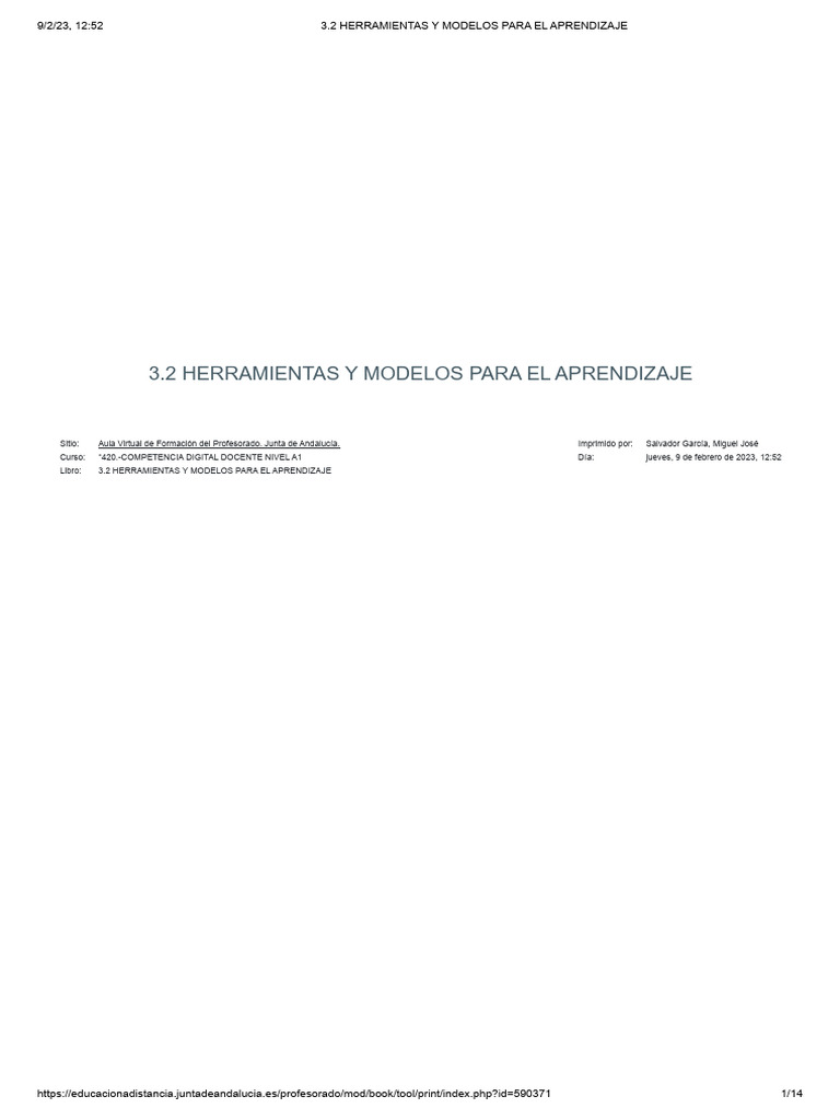 Herramientas y Modelos de Aprendizaje | PDF | Moodle | Aprendizaje