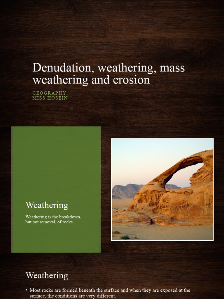 Denudation, Weathering, Mass Weathering and Erosion | Download Free PDF ...