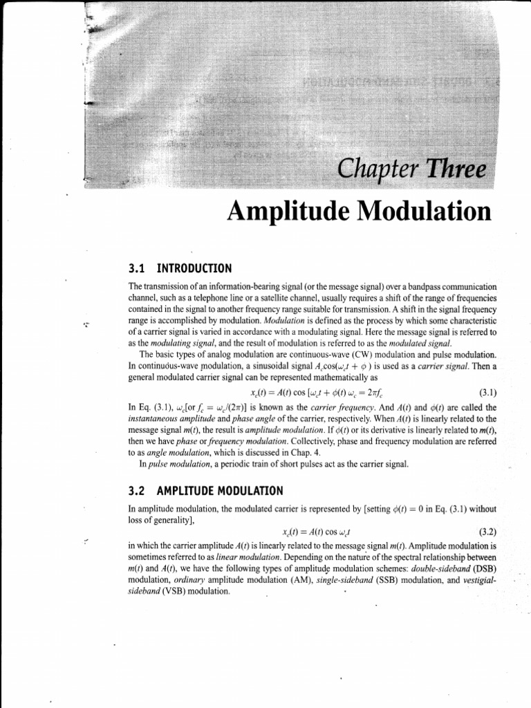 Ch03 - Amplitude Modulation | Download Free PDF | Modulation | Detector (Radio)